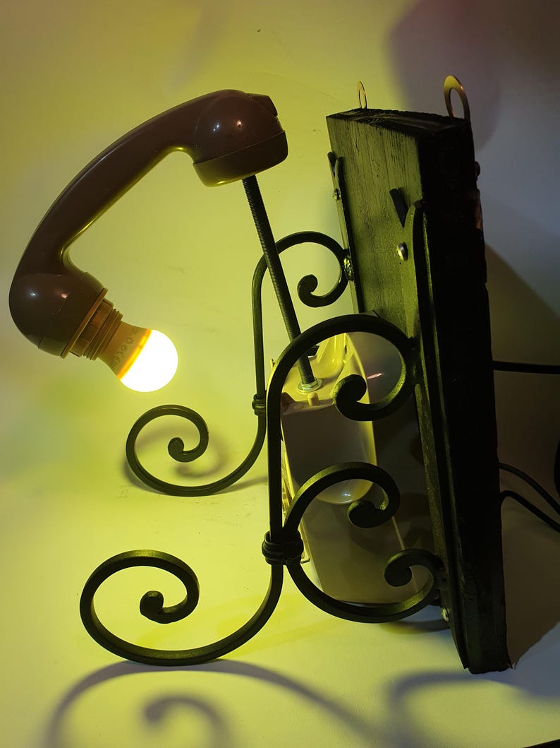 Handcrafted Lamp, Wall Lamp, Telephone Lamp, Vintage Lamp, Unique Lamp ...