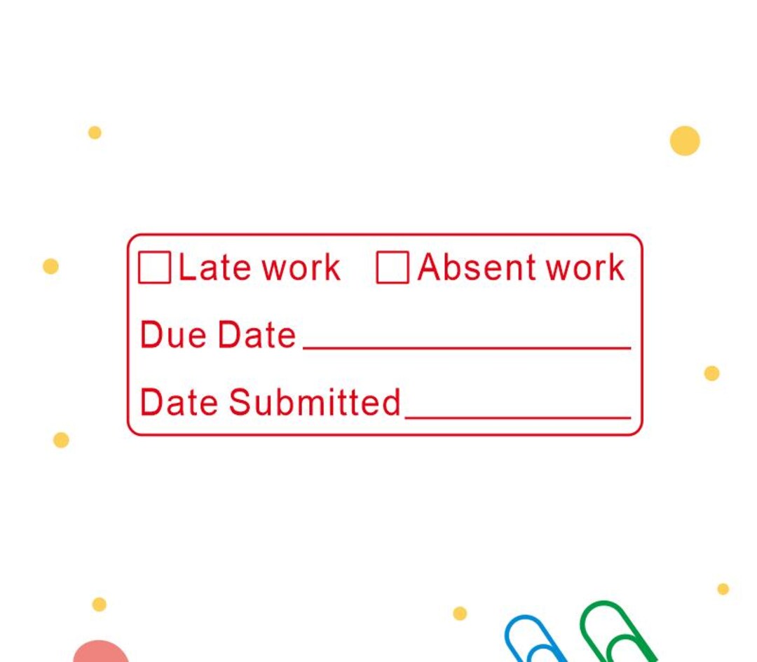 Personalised Teacher Stamp, Late Work Stamp, Absent Work Stamp, Mark ...