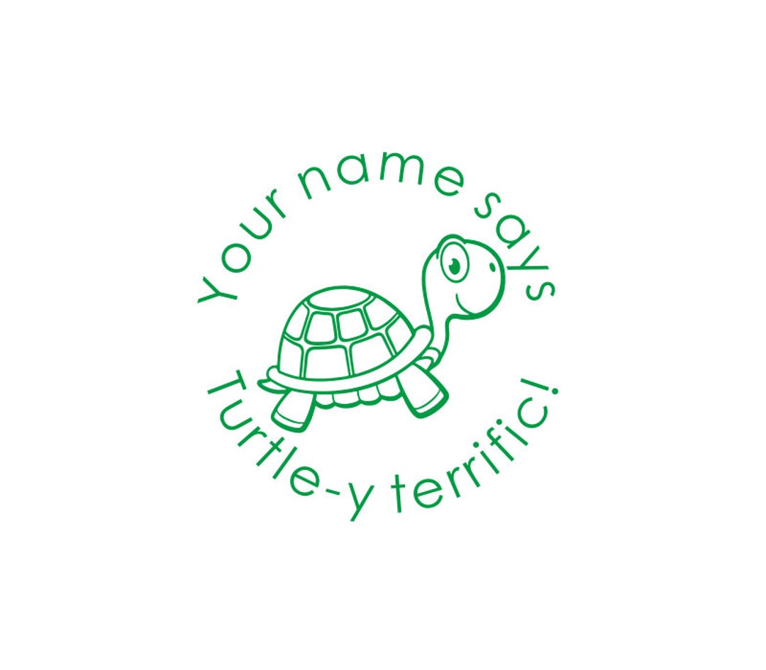 Custom Teacher Stamps, Cute Turtle Stamps, Custom Pre-inked Stamps ...