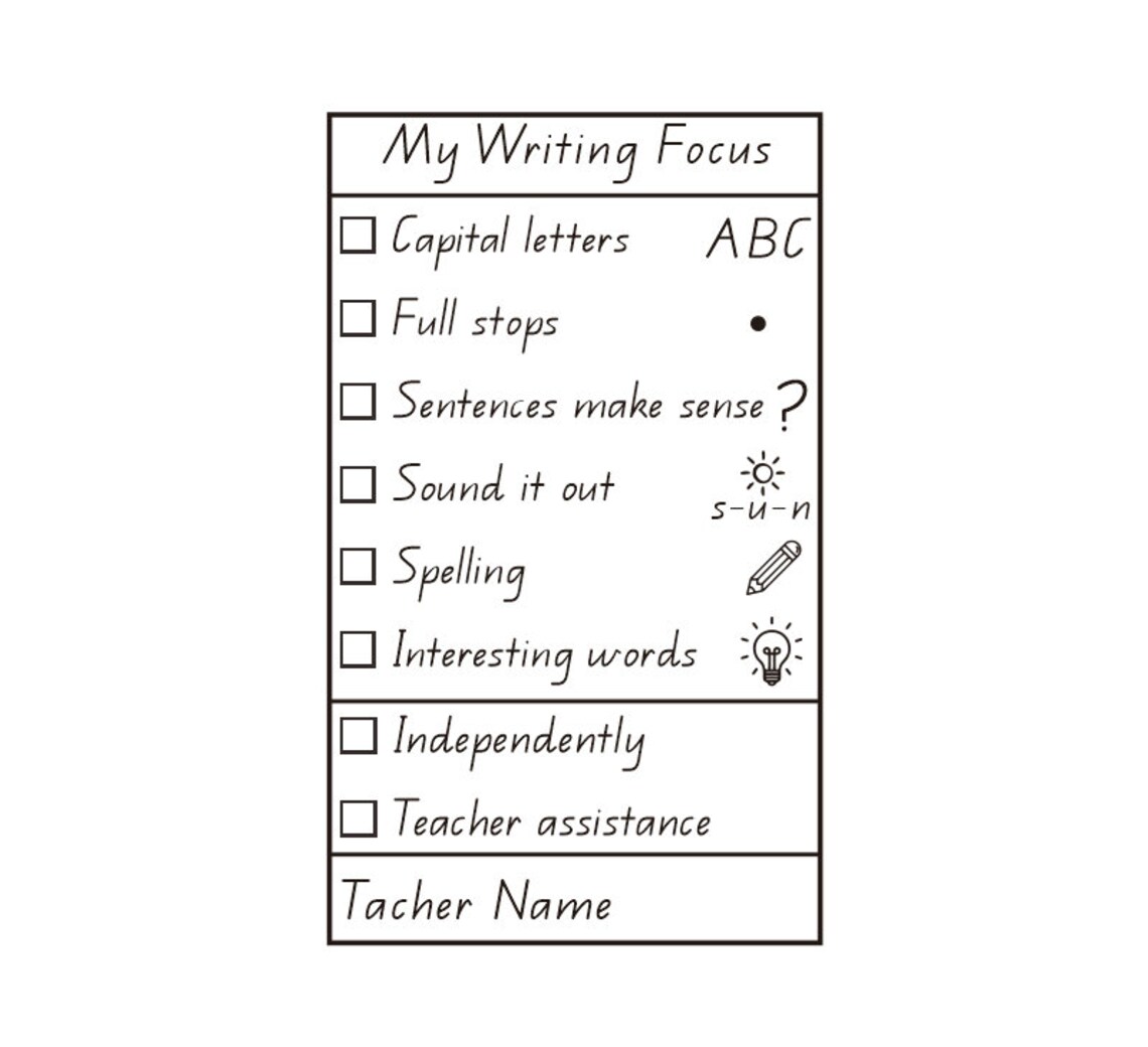 Custom Teacher Checklist Stamps My Writing Focus Stamps - Etsy