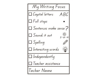Custom Teacher Checklist Stamps My Writing Checklist Stamps - Etsy