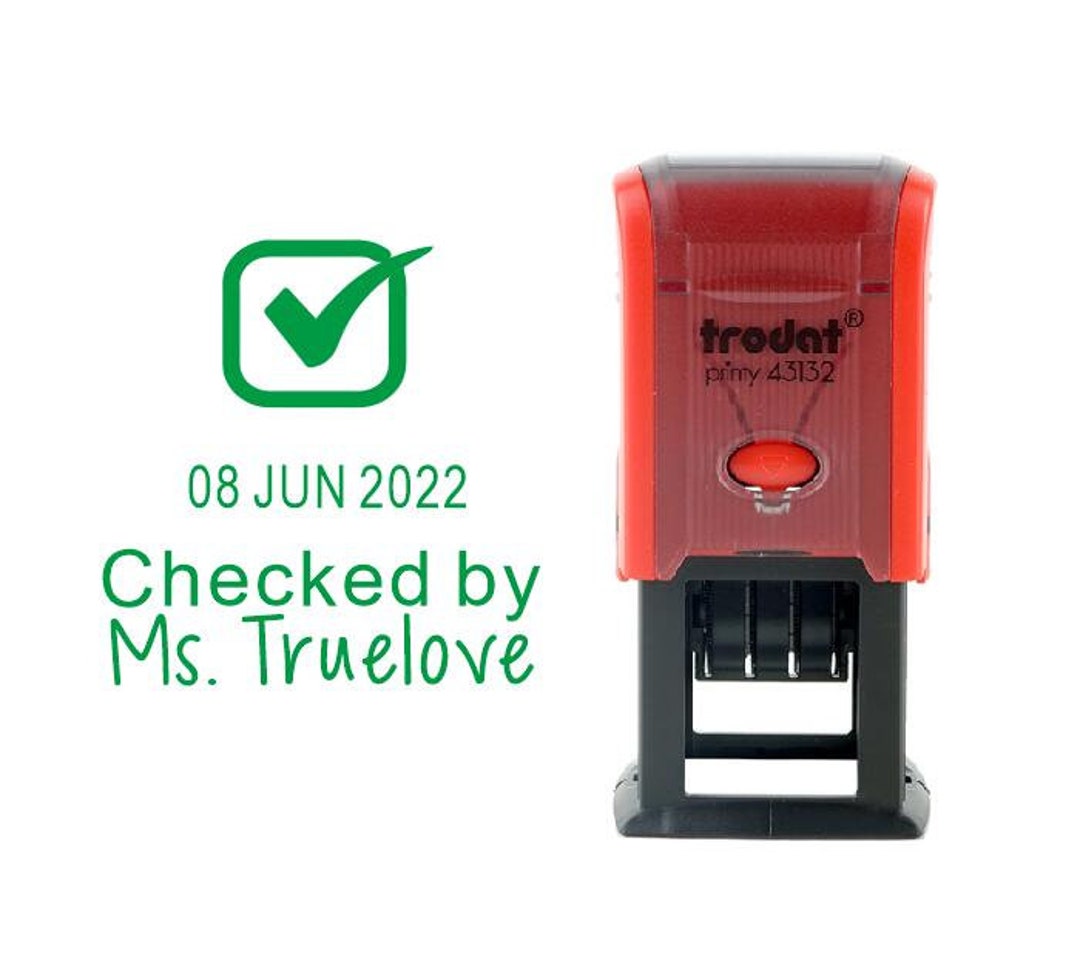 Personalised Teacher Stamps, Self-inking Stamps, Checked by Teacher ...