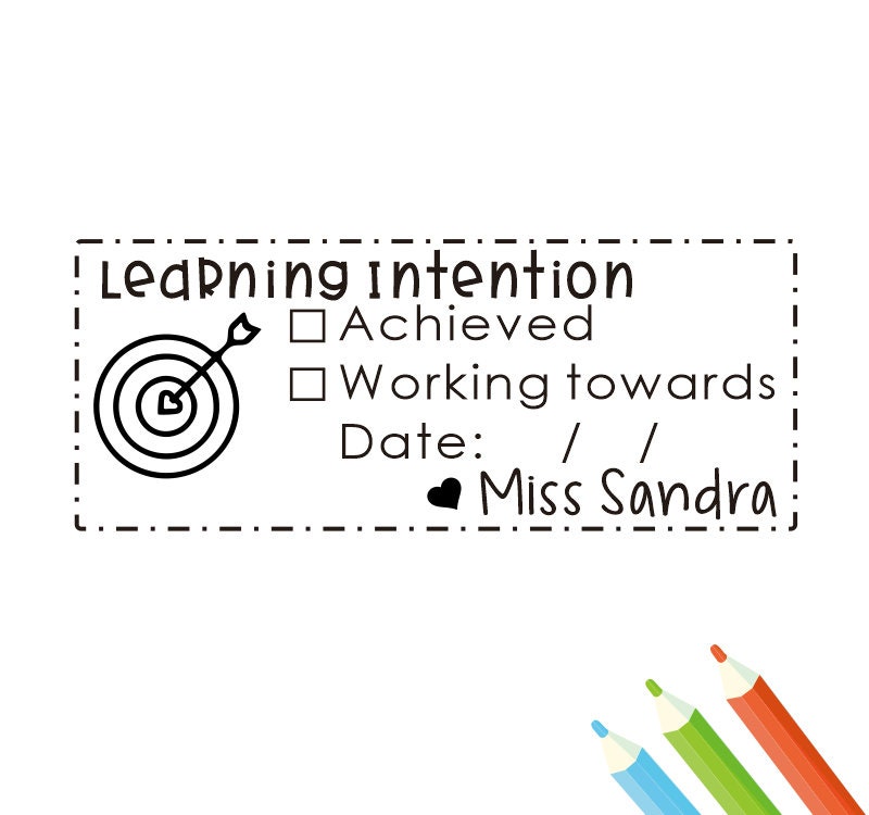 Personalised Teacher Stamps Learning Intention Stamp - Etsy