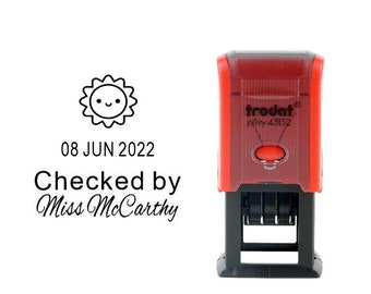 Personalised Teacher Stamps, Self-inking Stamps, Checked by Teacher ...