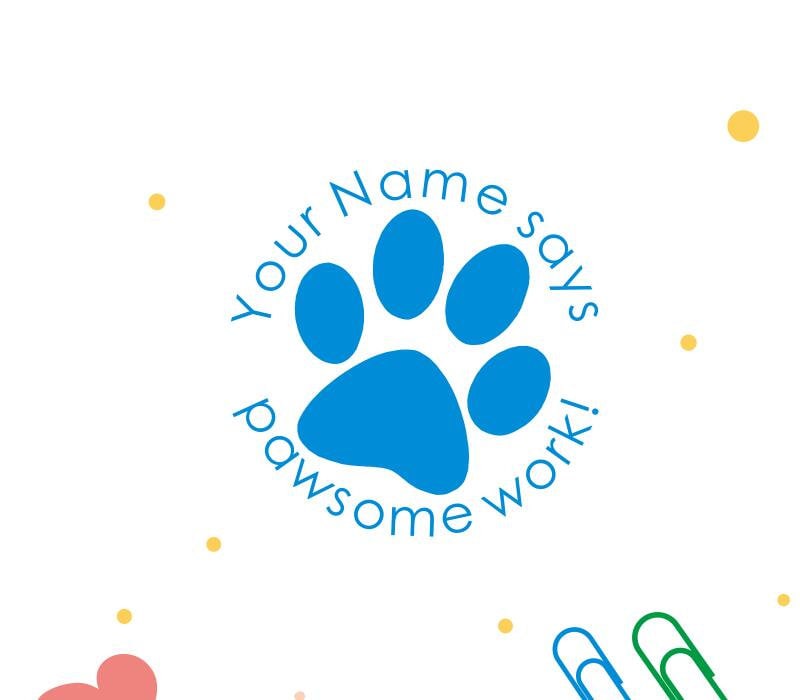 Personalised Teacher Stamps, Paw Stamp, Custom Teacher Stamps, Pawsome ...