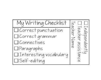 Personalized Teacher Checklist Stamp, Year 5 and 6 Writing Checklist ...