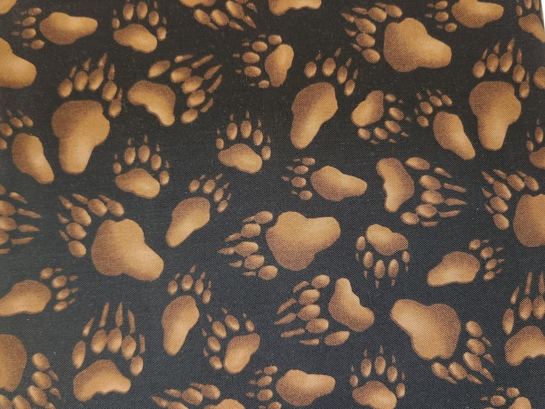 Cotton Fabric Cut by Yard, Bear Paw Print - Etsy