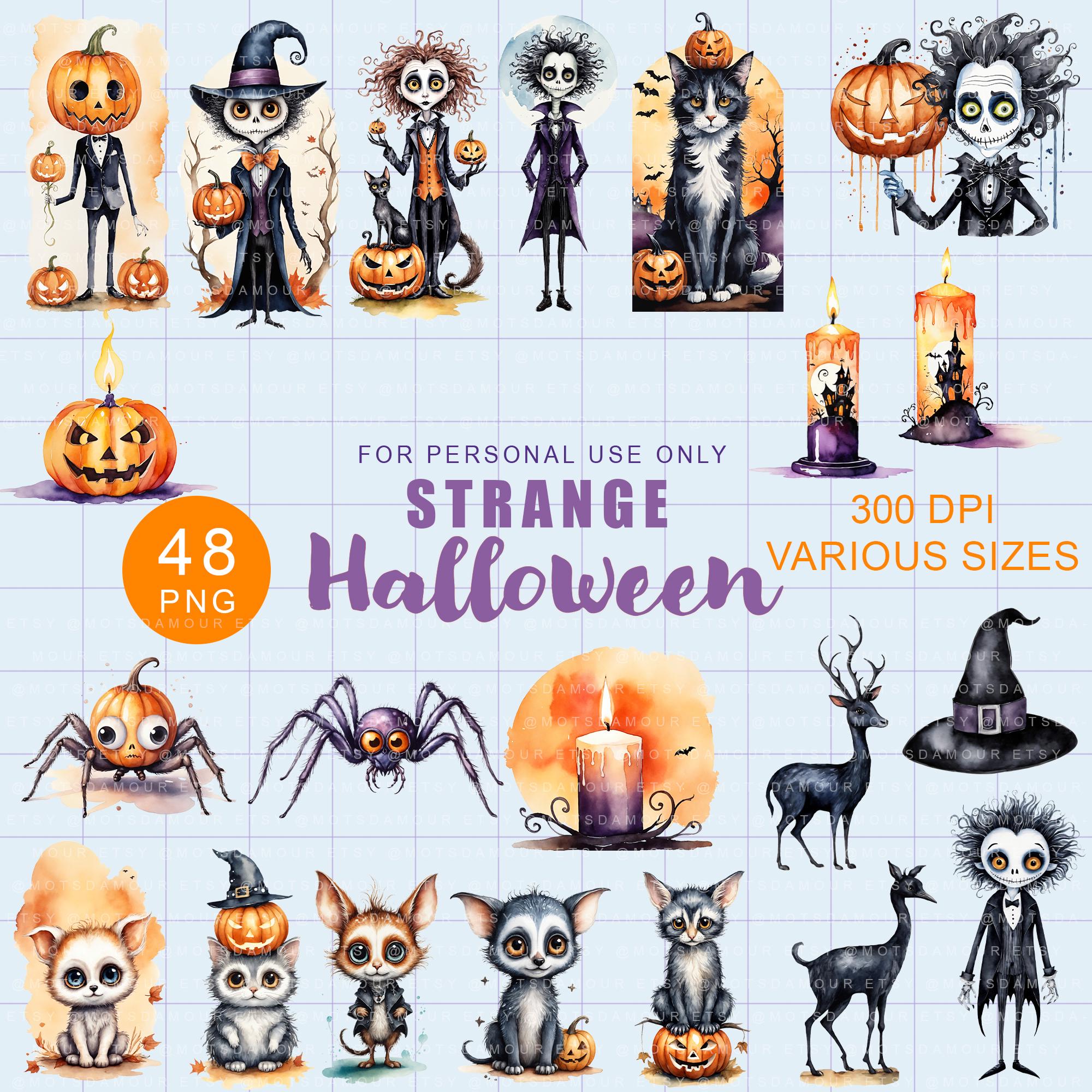 48 Cliparts | Printable Halloween PNG | Halloween Character | Halloween ...
