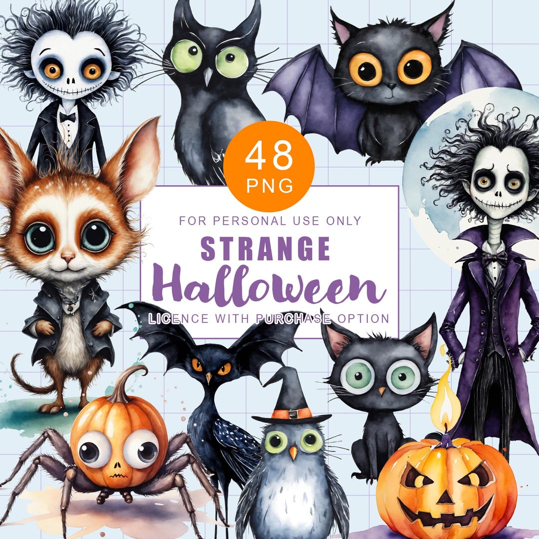 48 Cliparts | Printable Halloween PNG | Halloween Character | Halloween ...