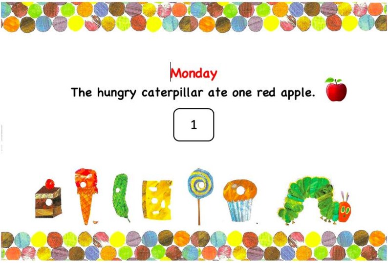 The Very Hungry Caterpillar Counting Activity - Etsy