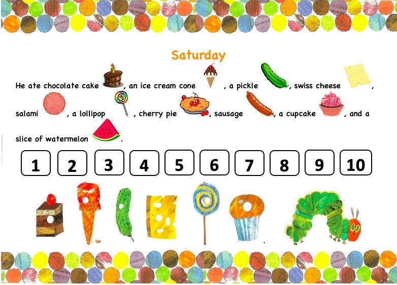 The Very Hungry Caterpillar Counting Activity - Etsy