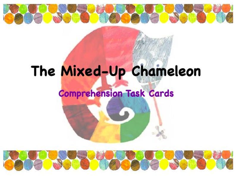 The Mixed-up Chameleon Comprehension Task Cards - Etsy