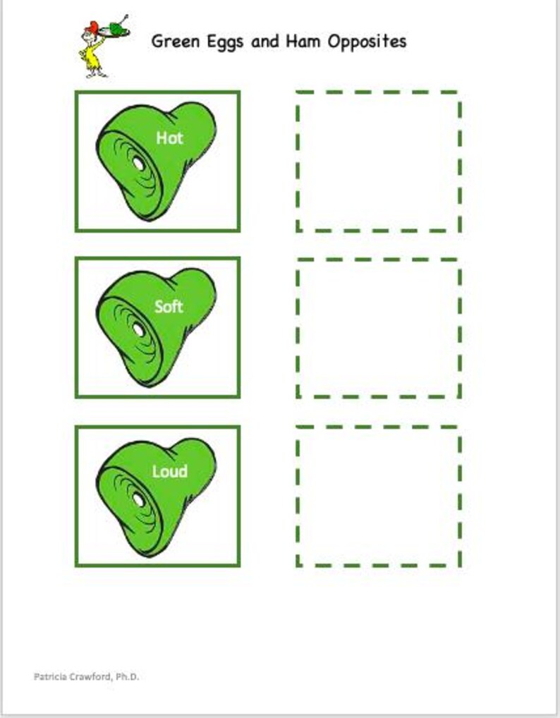 Green Eggs and Ham Opposites - Etsy
