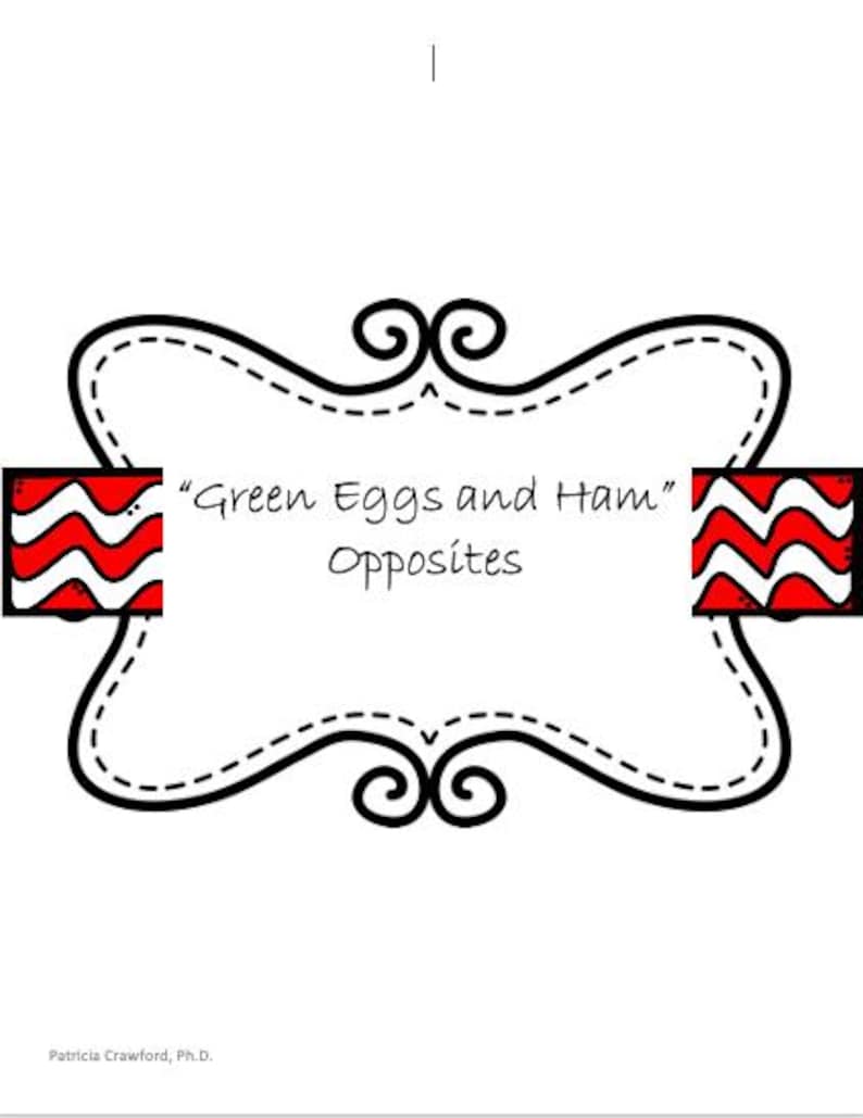 Green Eggs and Ham Opposites - Etsy