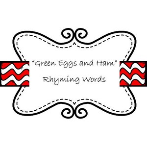 Green Eggs and Ham Rhyming Words - Etsy