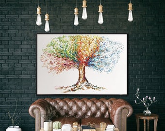 Modern Tree Art Contemporary Painting ORIGINAL Large Abstract - Etsy