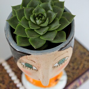 Lady Face Planter Pot, Vintage Interior Female Head Mini Vase, Desk ...