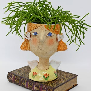 Angel Face Planter Pot Ceramic Angel Head Planter Unique | Etsy