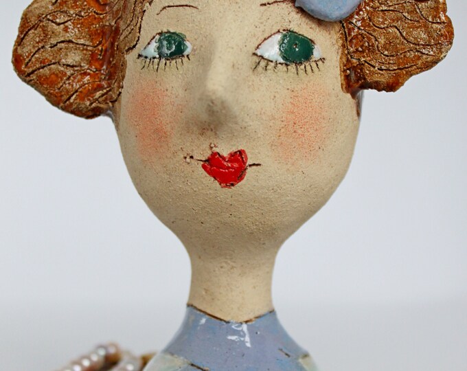 Unique Ceramic Modern Lady Head Planter, Hand Sculptured Face Mini ...