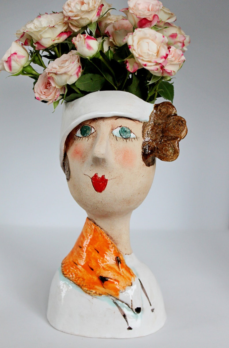 Ceramic Planter Lady Planter Face Pot Vase Multi-purpose | Etsy