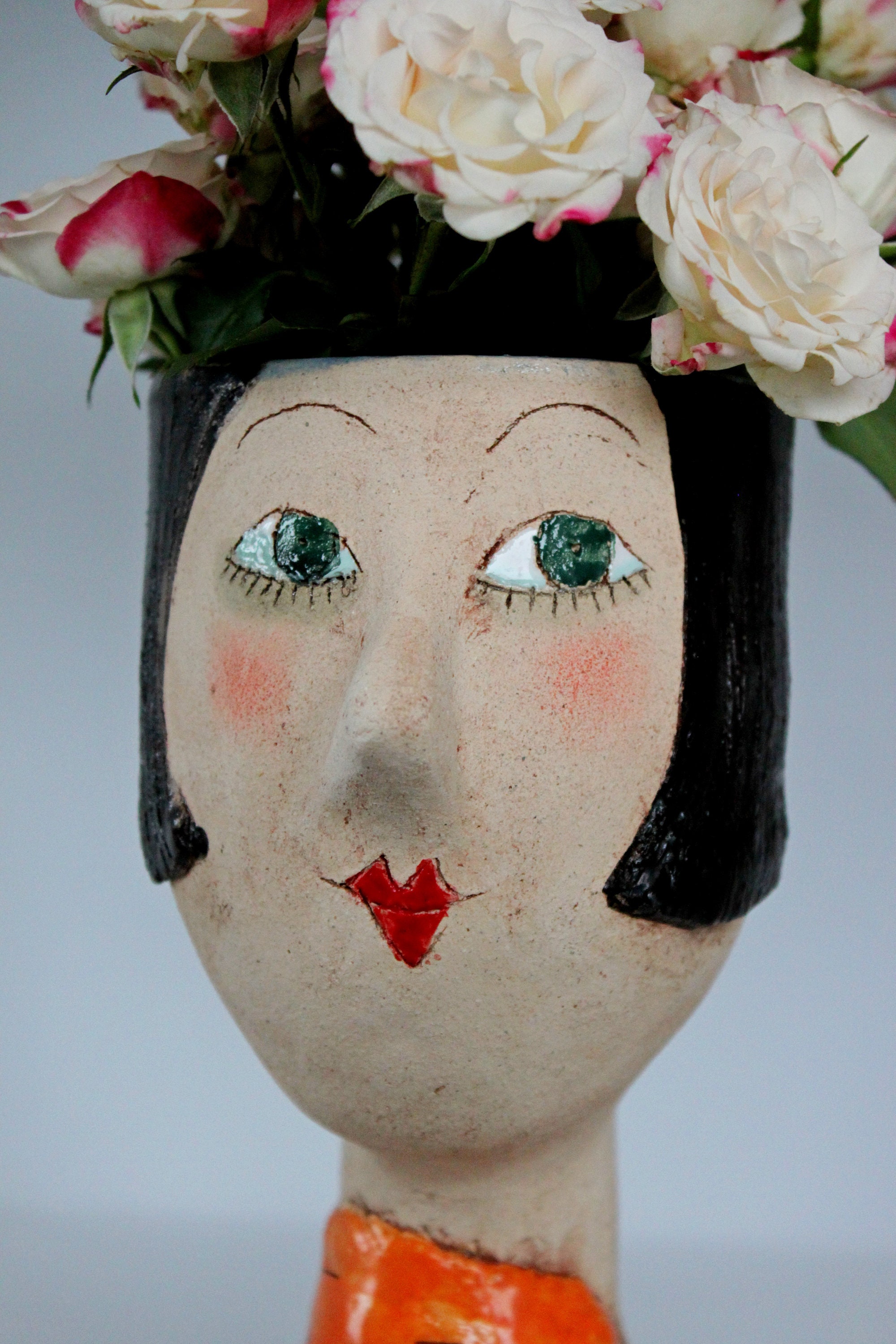 Ceramic Planter Lady Planter Face Pot Vase Multi-purpose | Etsy