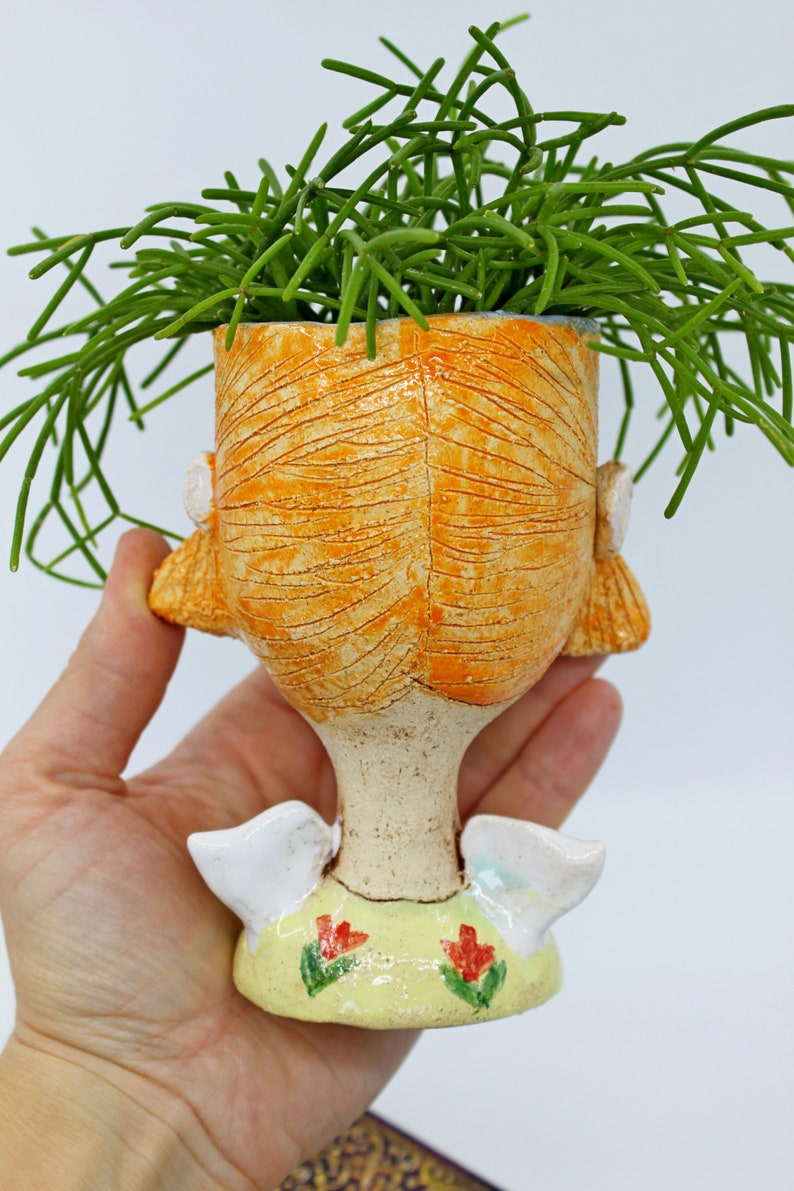 Angel Face Planter Pot Ceramic Angel Head Planter Unique | Etsy