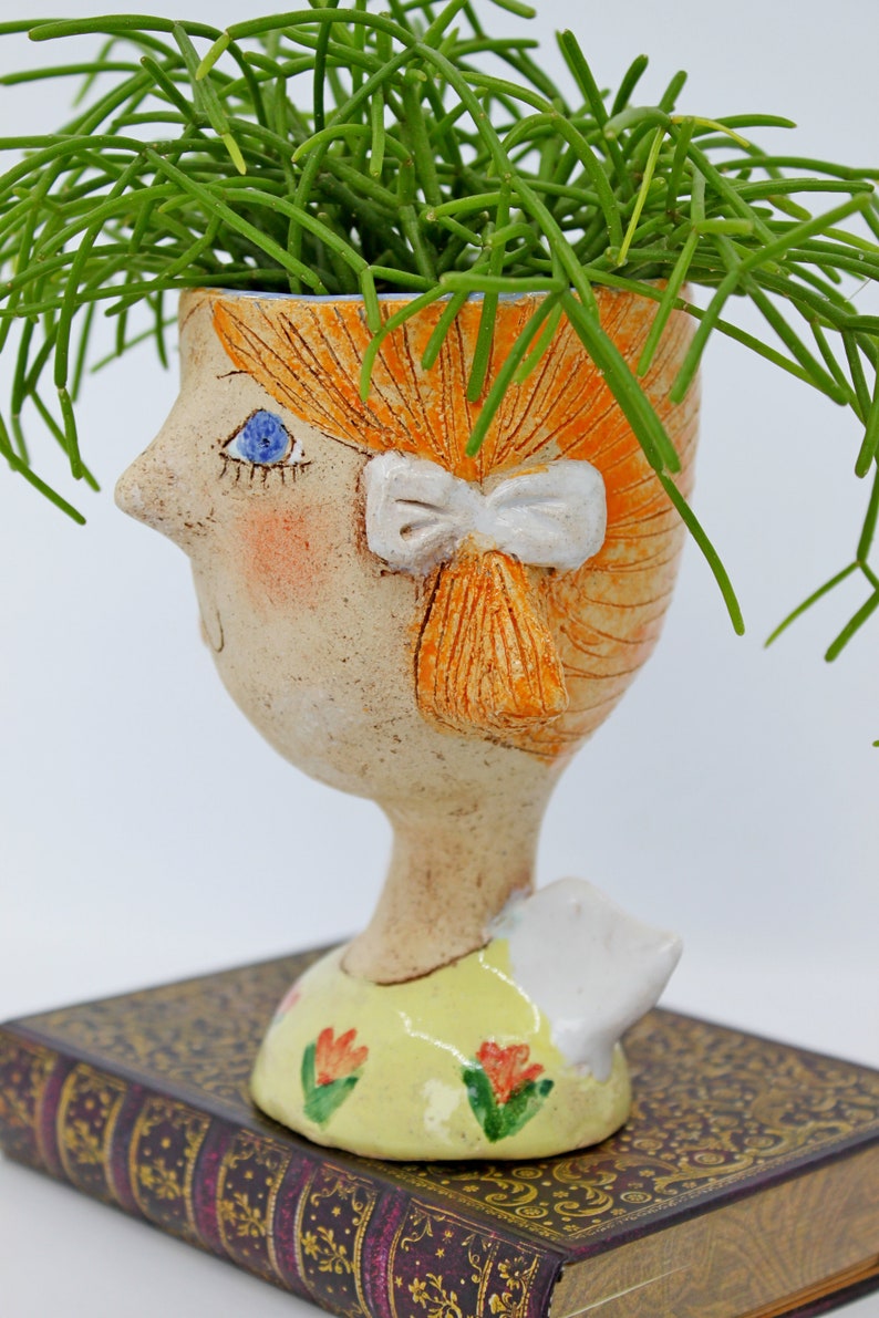 Angel Face Planter Pot Ceramic Angel Head Planter Unique | Etsy