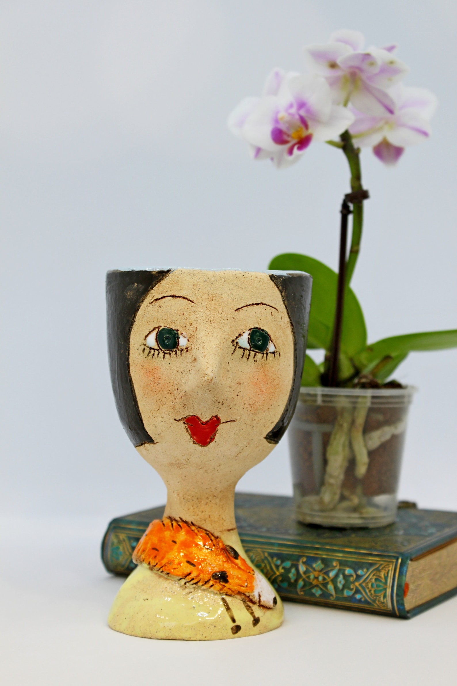 Unique Ceramic Head Planter Lady's Face Plant Pot Cactus - Etsy