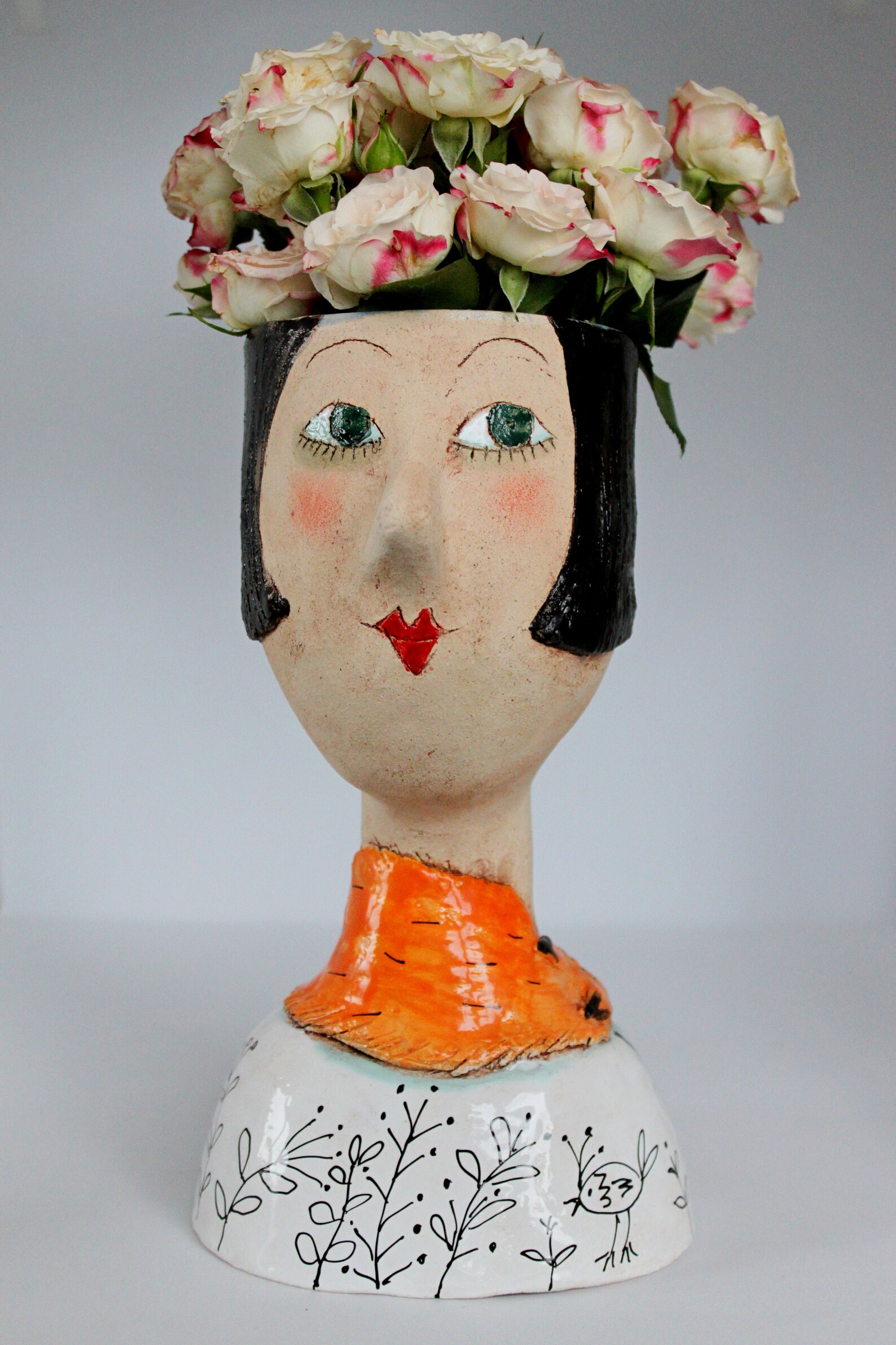 Ceramic Planter Lady Planter Face Pot Vase Multi-purpose | Etsy