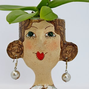Unique Ceramic Lady Head Planter Pot Lady Face Pot Unique - Etsy