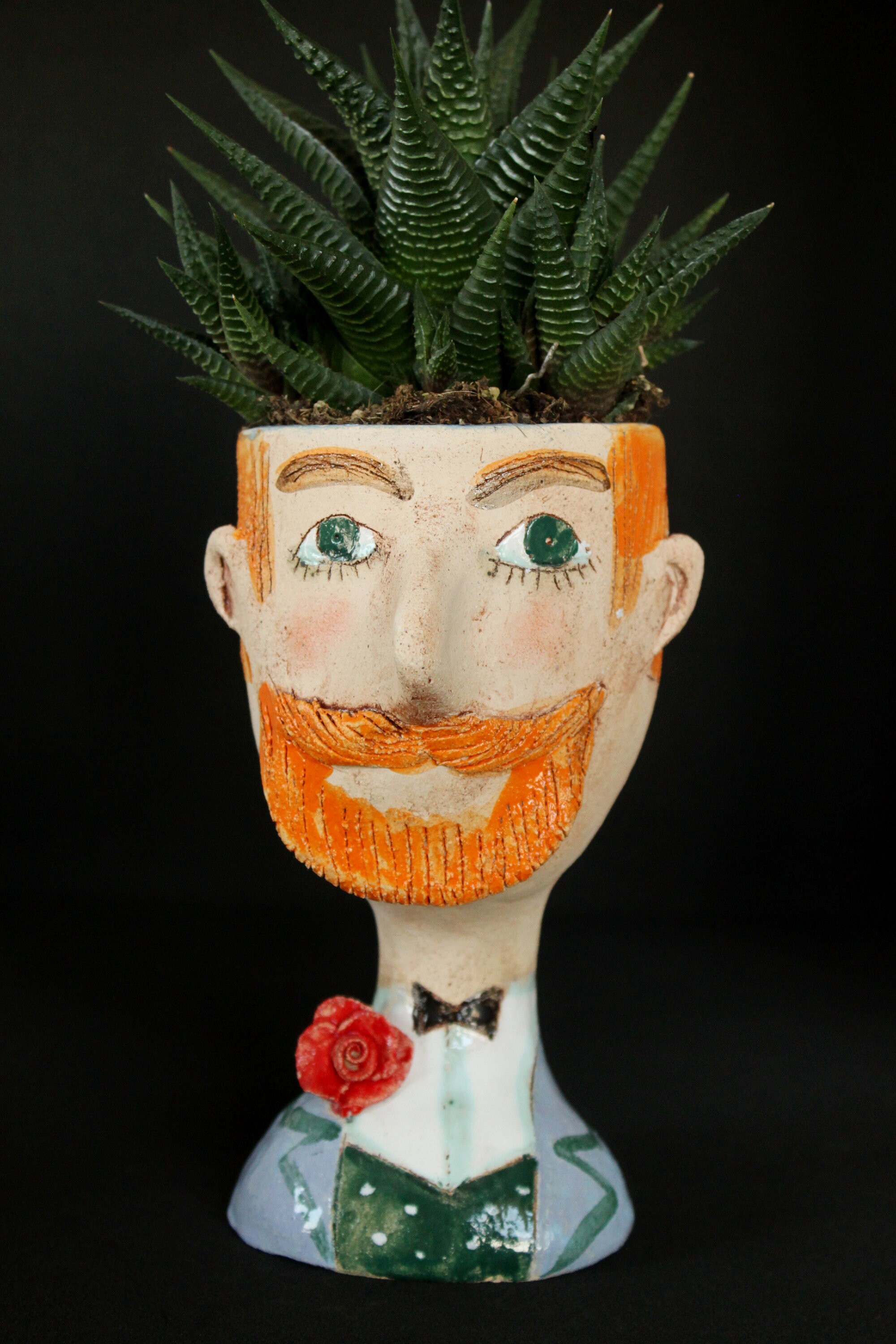 Indoor Planters man in glasses face planter for vintage interior Unique ...