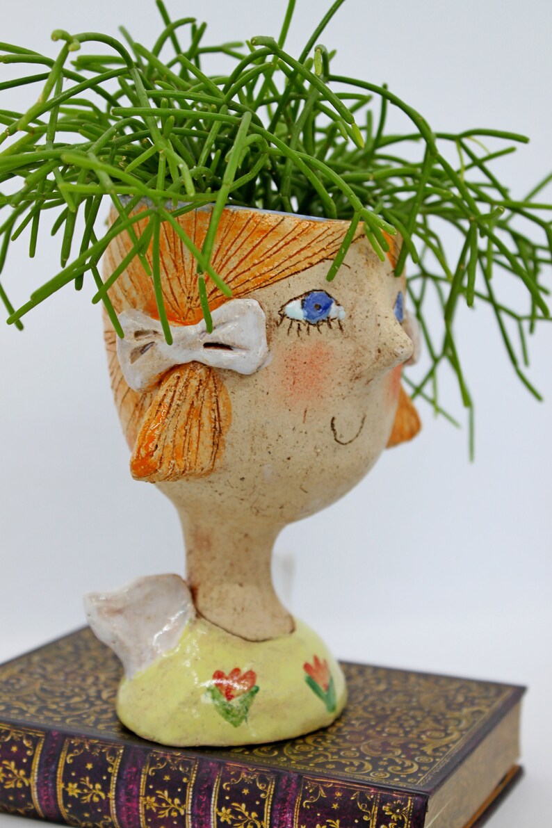Angel Face Planter Pot Ceramic Angel Head Planter Unique | Etsy