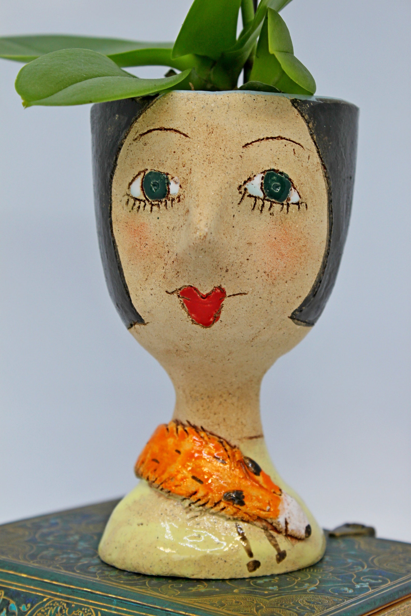 Unique Ceramic Head Planter Lady's Face Plant Pot Cactus - Etsy