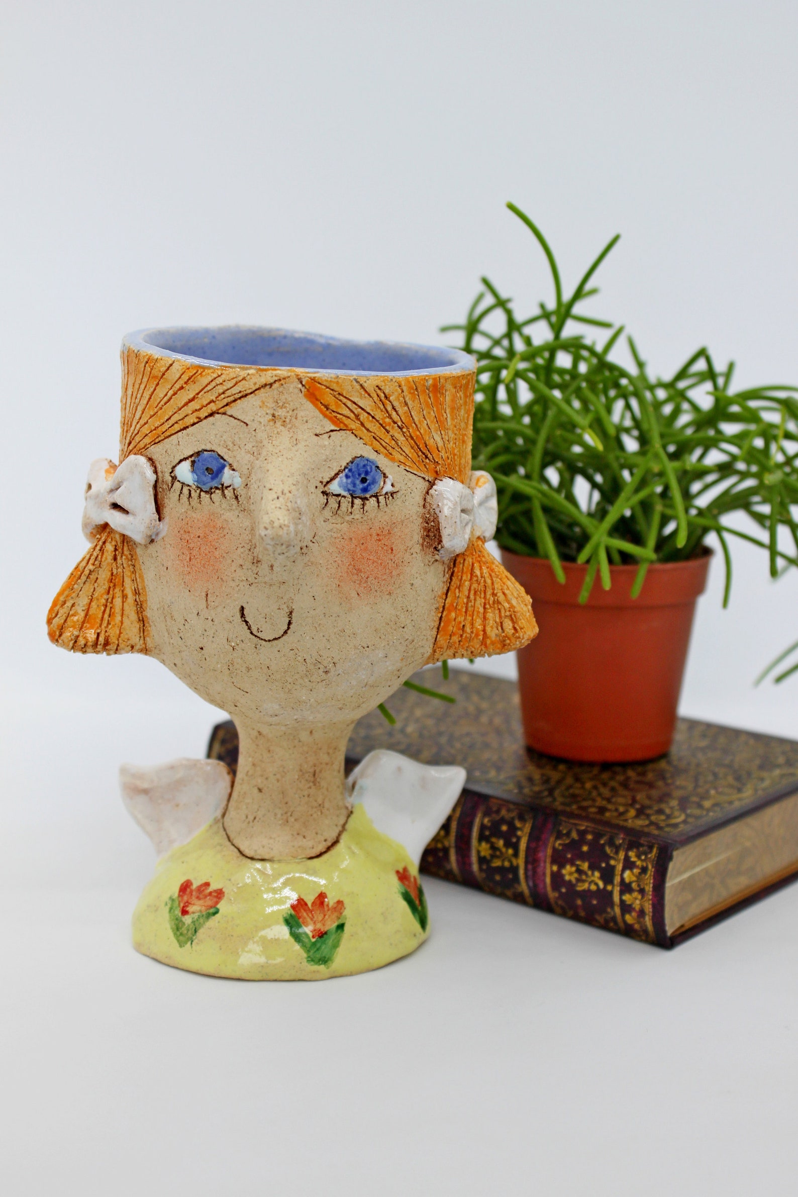 Angel Face Planter Pot Ceramic Angel Head Planter Unique | Etsy