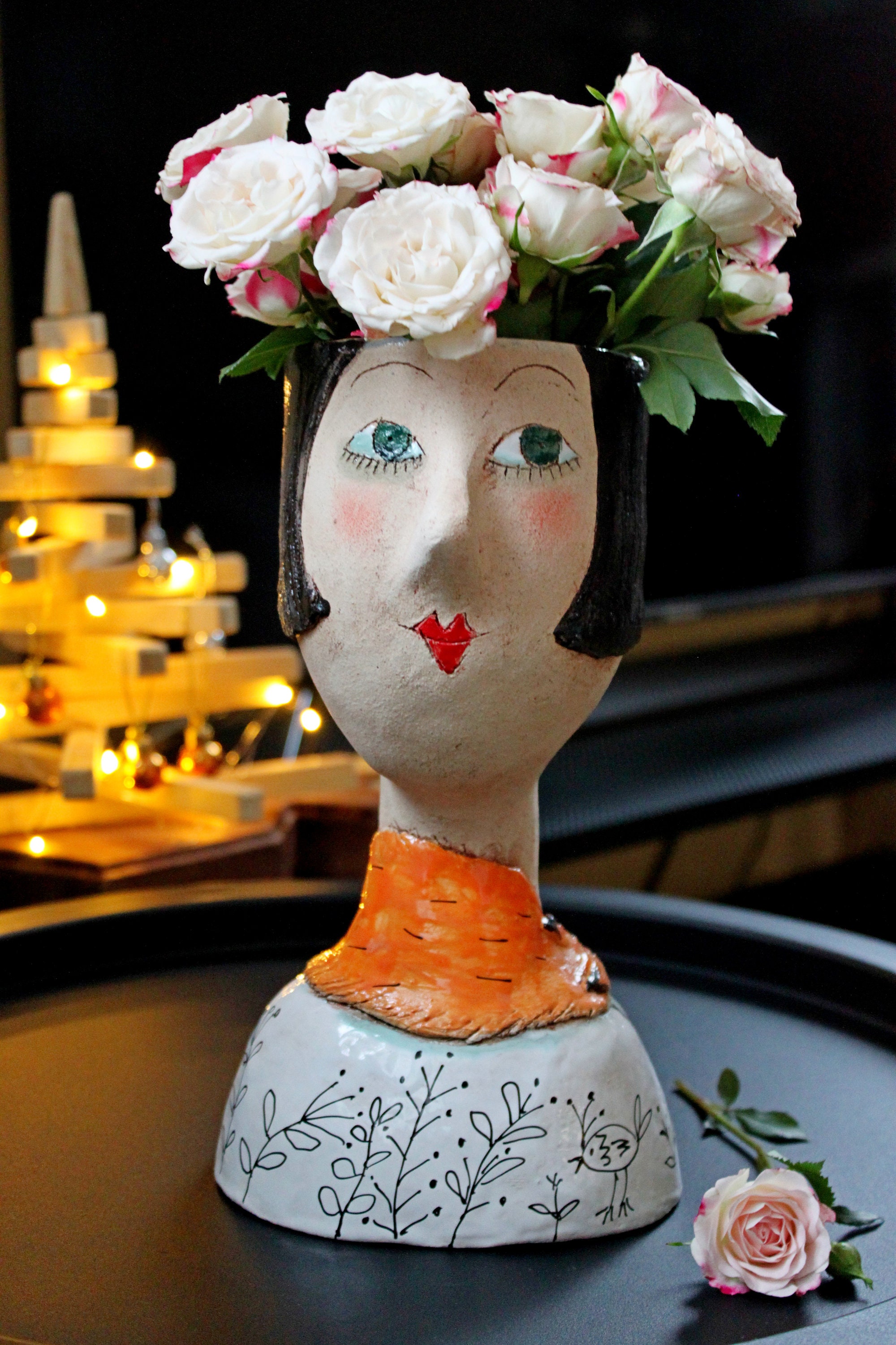 Ceramic Planter Lady Planter Face Pot Vase Multi-purpose | Etsy