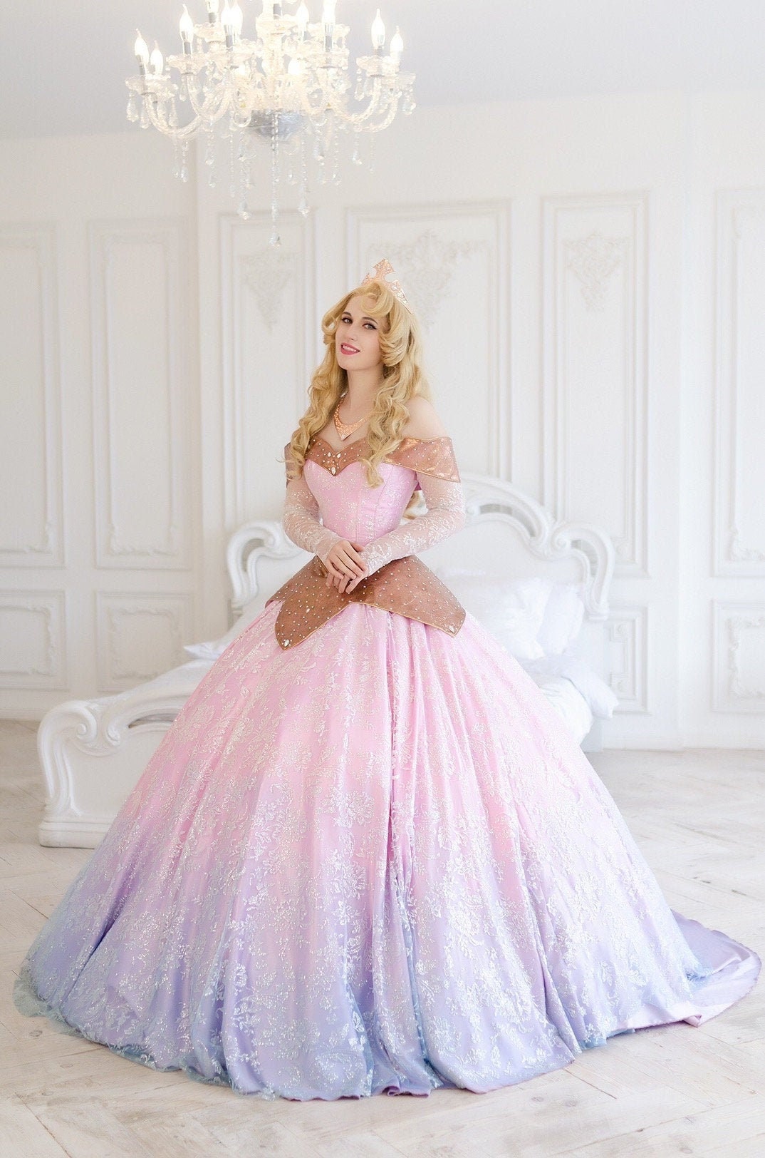 Princess Aurora Disney Dress Costume Cosplay Gown Womens Etsy