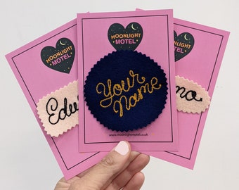 Custom Chainstitch Embroidered Name Patch 'your Name' - Etsy