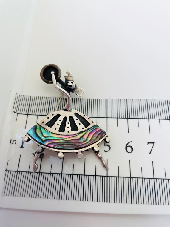 Early taxco sterling silver dancing girl with abalone… - Gem