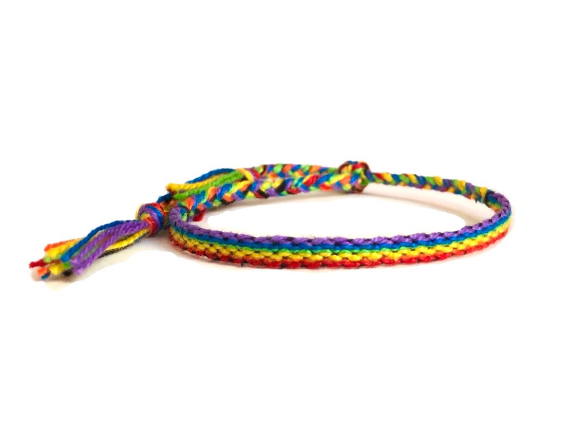 Pride bracelet rainbow string bracelet gay bracelet men | Etsy