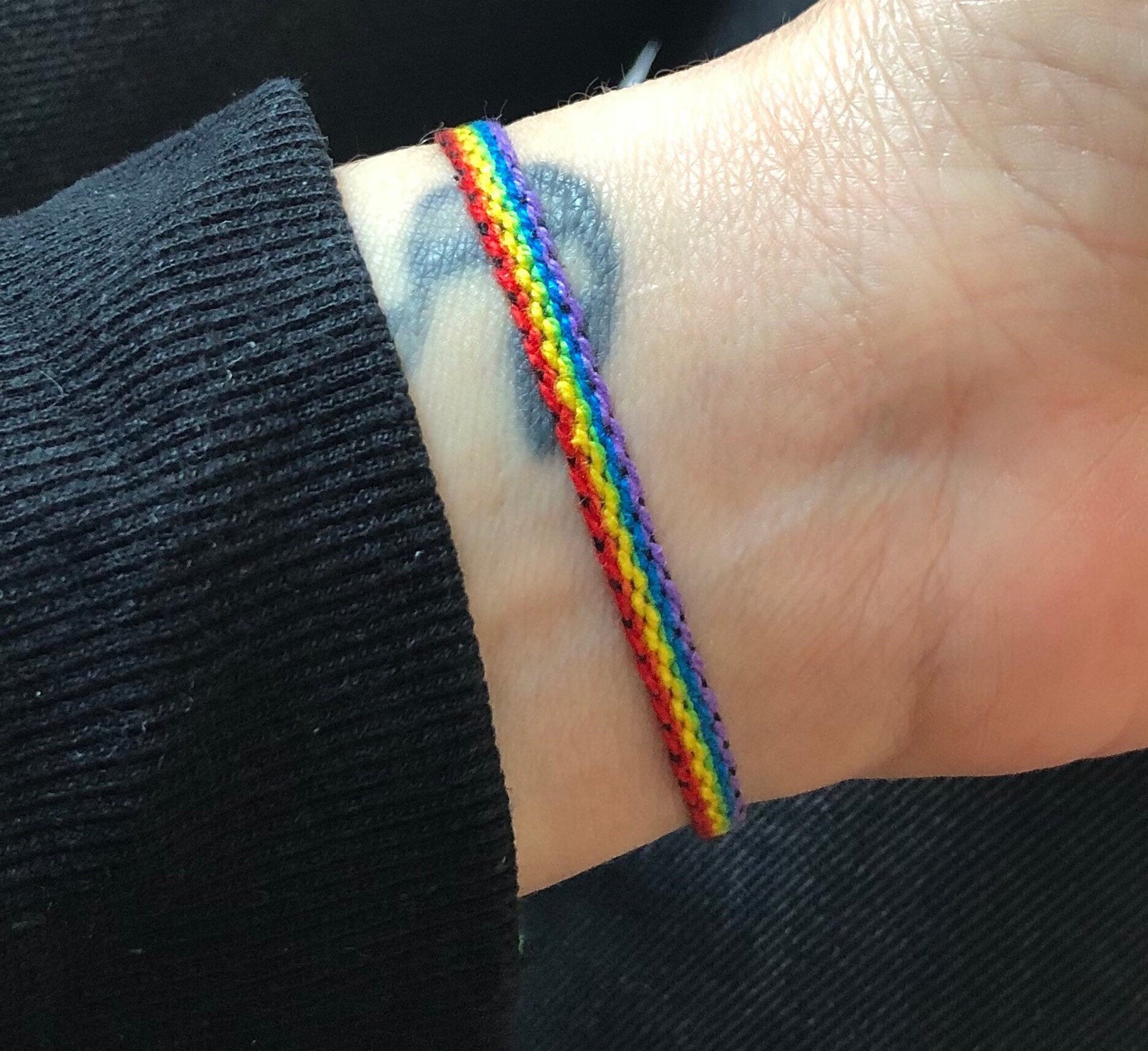 Pride bracelet rainbow string bracelet gay bracelet men | Etsy