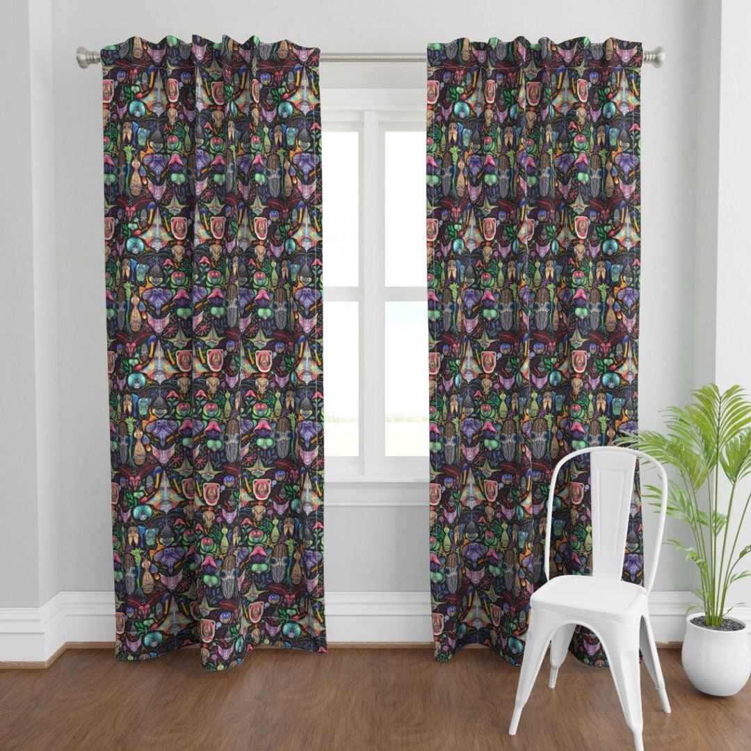 Nature Curtain Panel Blue Bugs by Soulape Custom Curtain Panel by ...