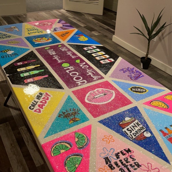 Custom Painted Table - Etsy