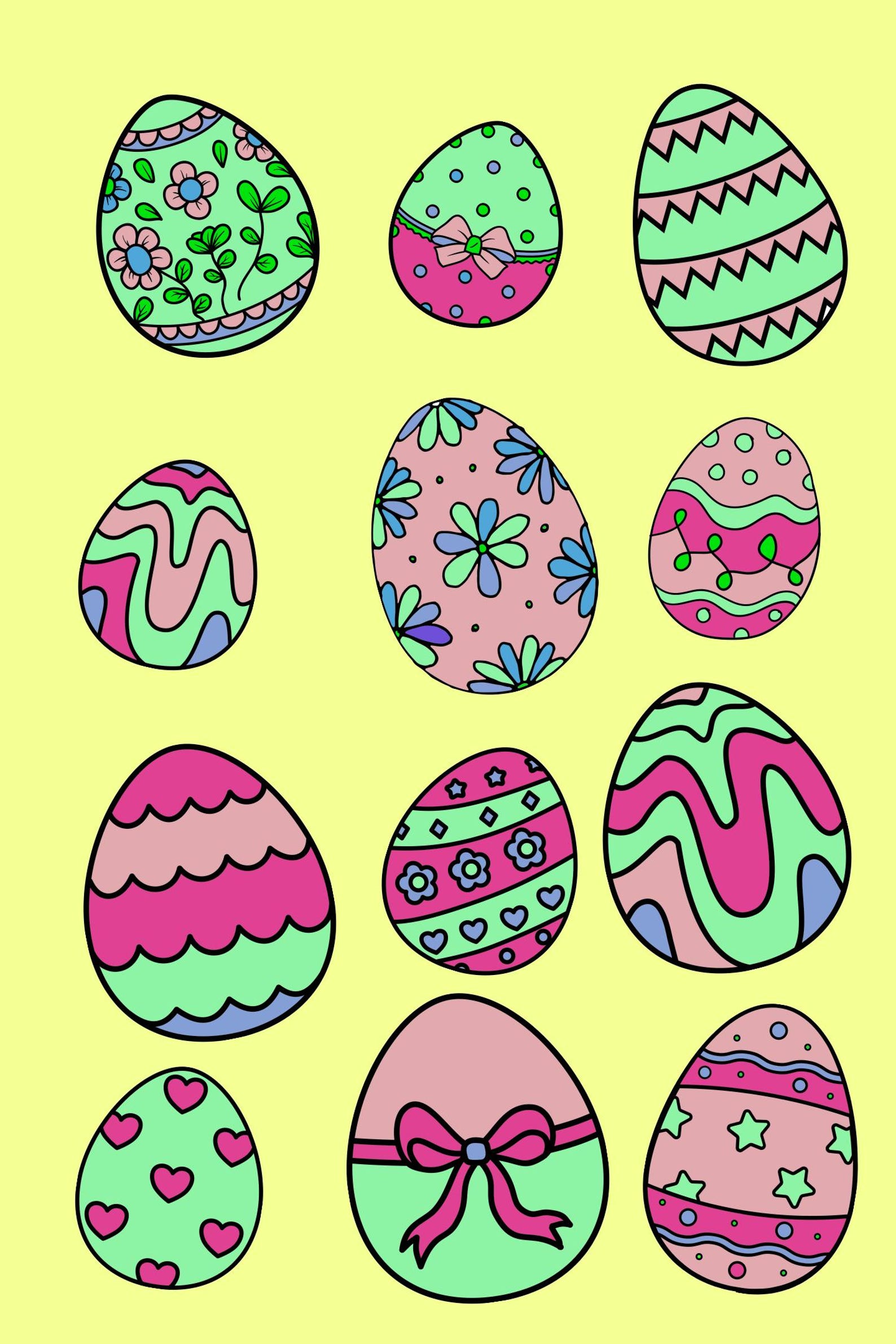 Easter Eggs Coloring Sheet / Download File Only! - Etsy