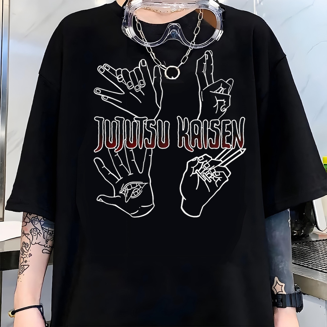 Megumi Kaisen Anime Shirt, Divine Dogs Hand Sign Tshirt, Nobara, Sukuna ...