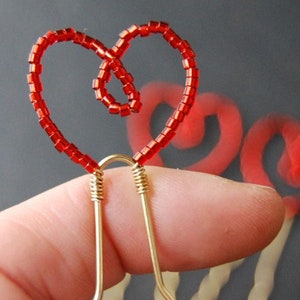 Love Heart Hair Pins Red Valentines Day Sweet Heart Hair Accessory ...
