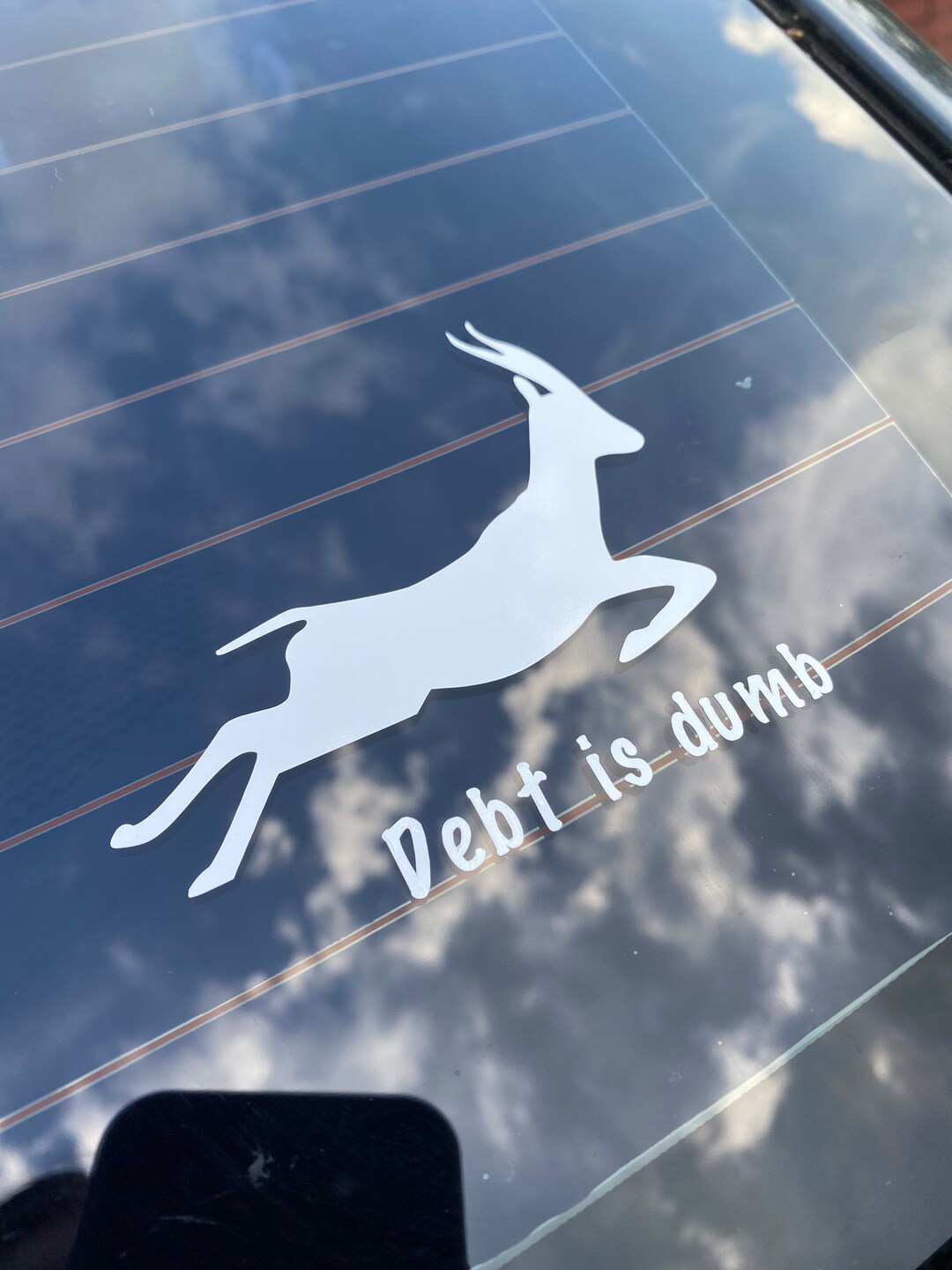 Customized Car Decals | Debt is Dumb DR - Etsy