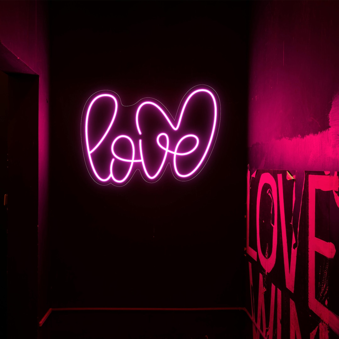 Personalized Custom LED Neon Sign Love Heart Room Decor Neon Bedroom ...