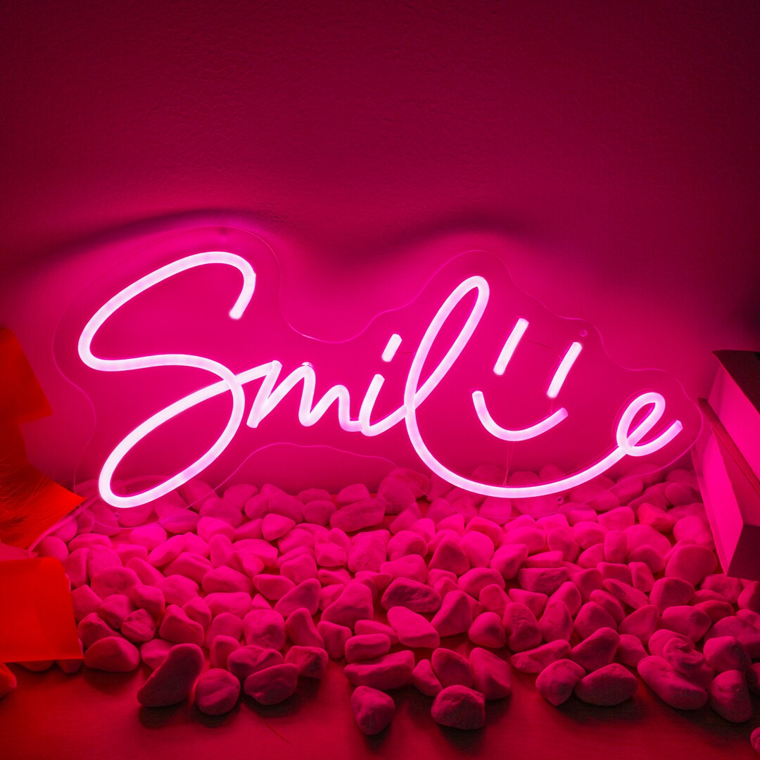 LED Neon Light Signs Wall Decorative Smile LED Lights for Bedroom - Etsy