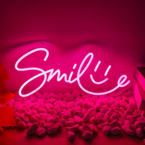 LED Neon Light Signs Wall Decorative Smile LED Lights for Bedroom - Etsy