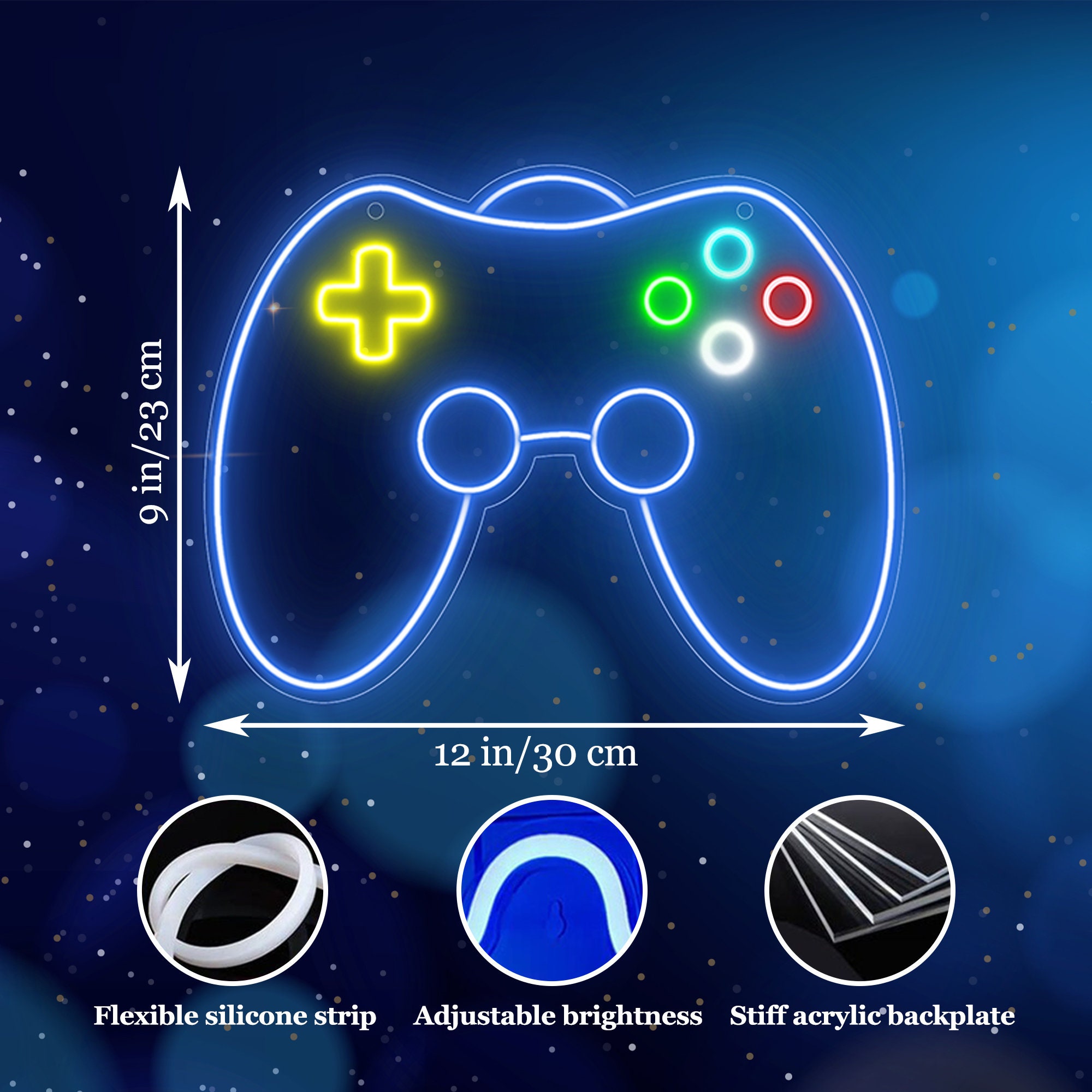 Game Controller LED Neon Sign for Gamer - Teen Boy Wall Room Decor ...